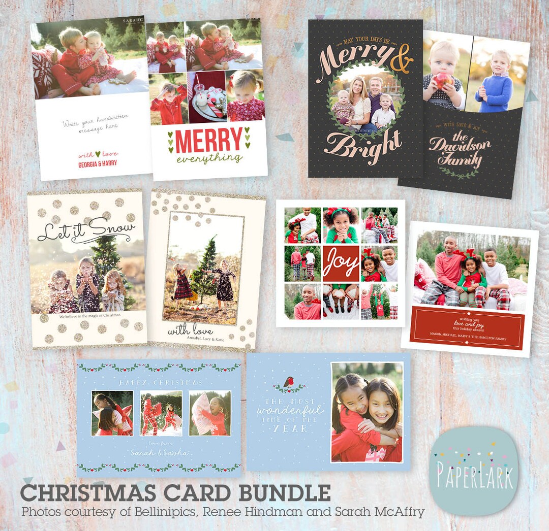 Christmas Cards, Christmas Bundle, Xmas Card Template, Merry Christmas ...