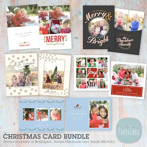 Christmas Cards, Christmas Bundle, Xmas Card Template, Merry Christmas ...