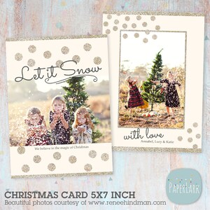 Christmas, Card, Holiday Template, Let It Snow, Xmas Template, Merry ...