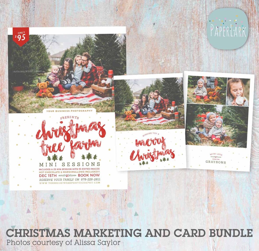 Christmas Mini Session Template and Card Bundle - Christmas Tree Farm ...