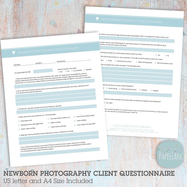 Photography Client Questionnaire Template - Etsy