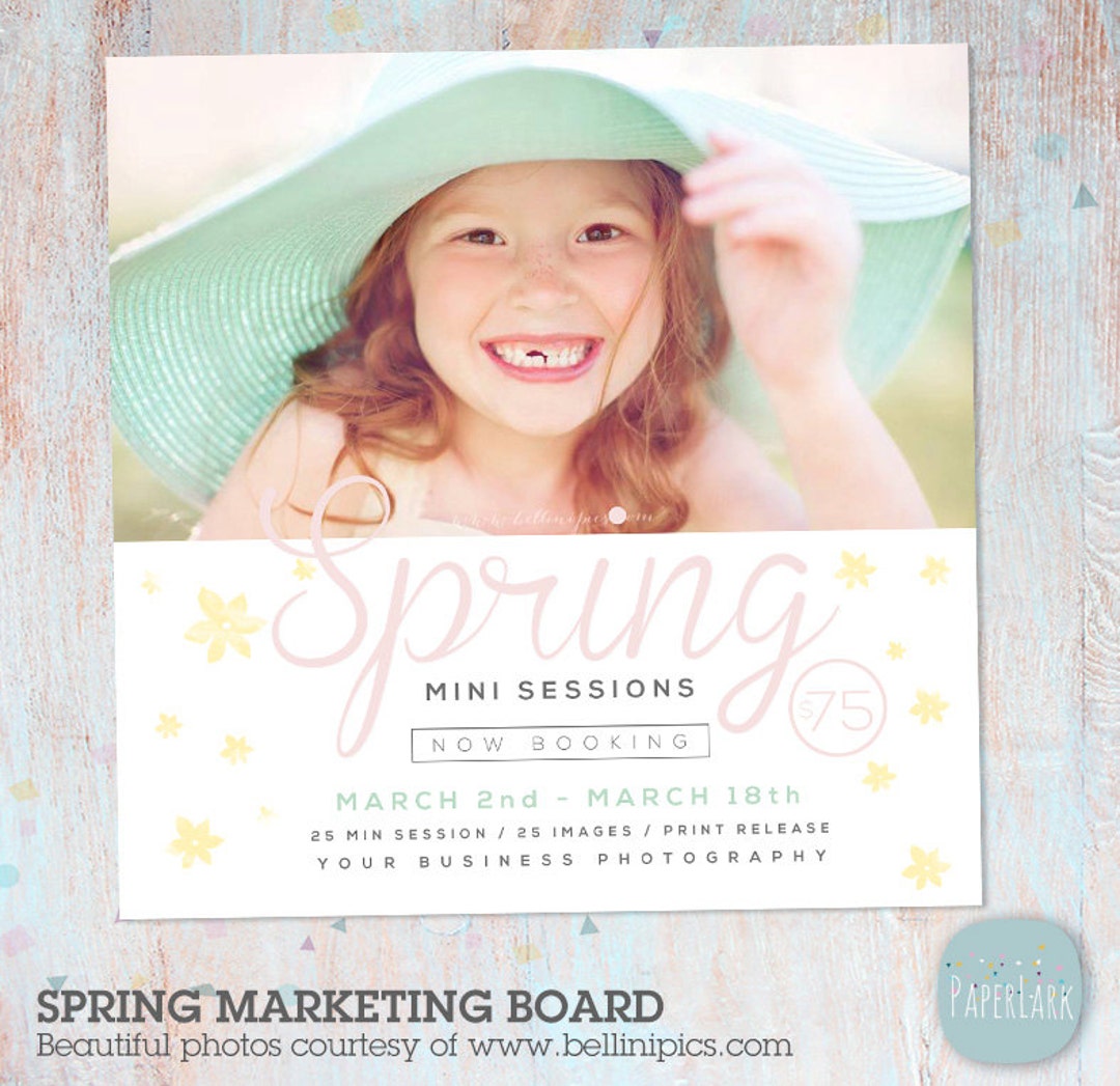 Spring Mini Session Marketing Board Photoshop Template IE013 INSTANT ...