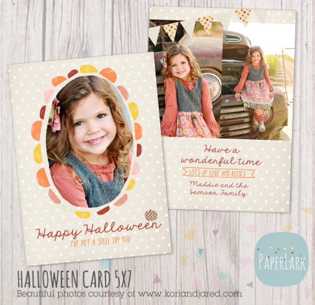 Halloween Card Template - Photoshop Template - AH002 - INSTANT DOWNLOAD ...