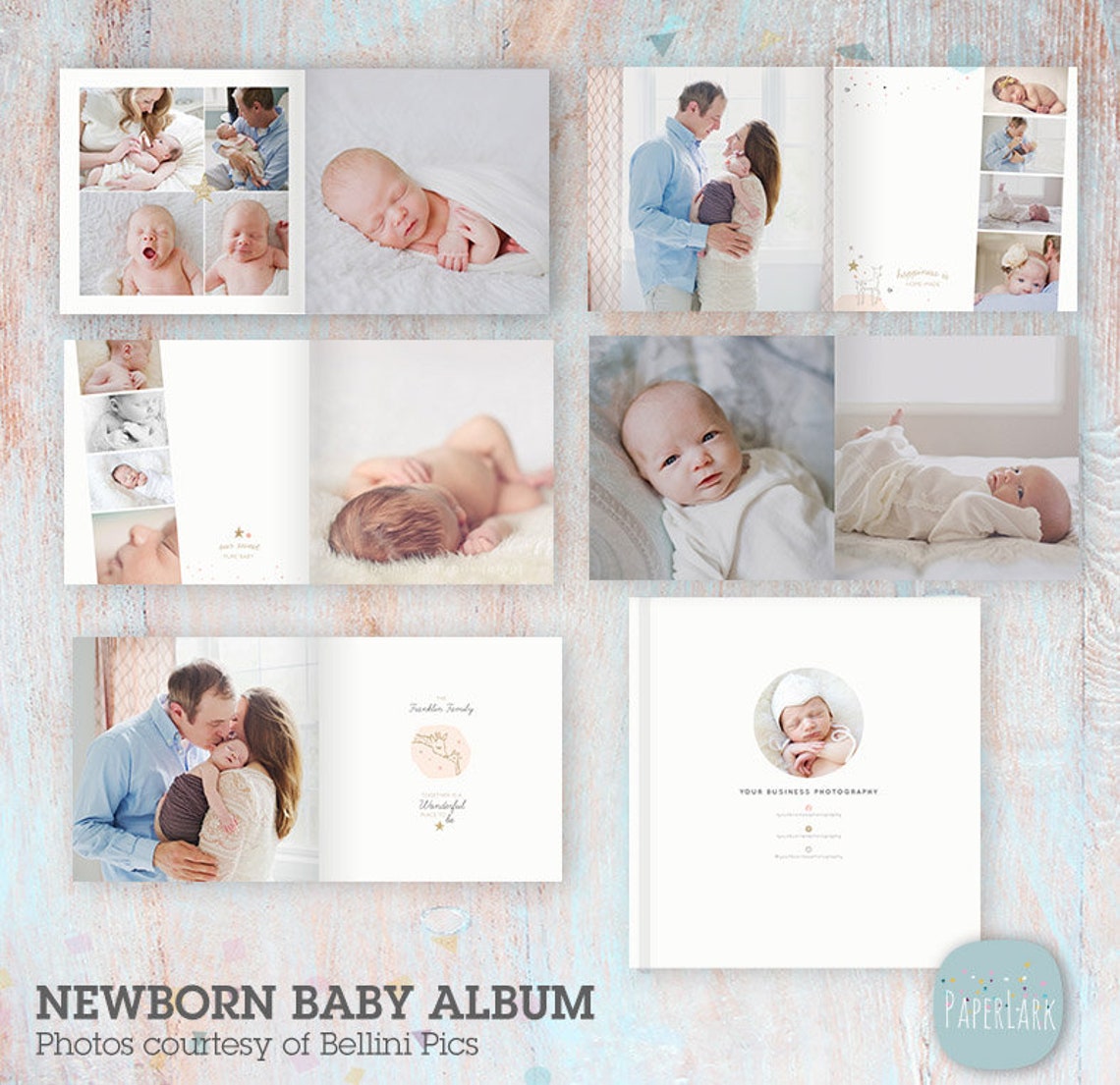 Baby Photo Album Template Newborn Photography Newborn | Etsy