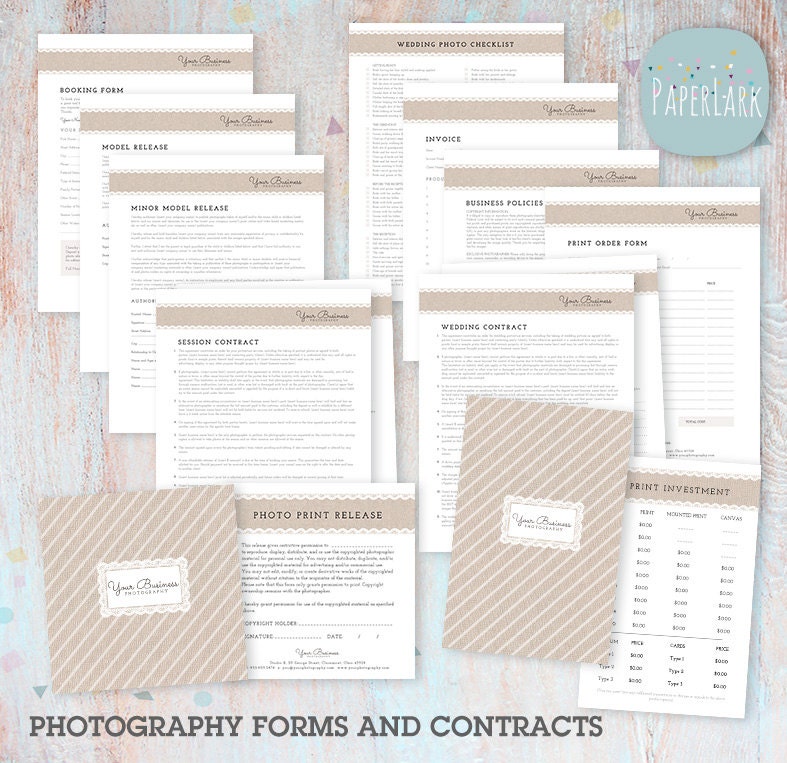 Photography Business Forms and Contracts NG010 INSTANT | Etsy