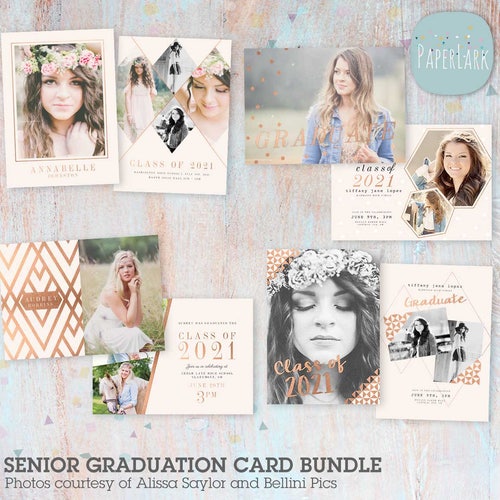 Twins Graduation Announcement Template Twin Senior - Etsy