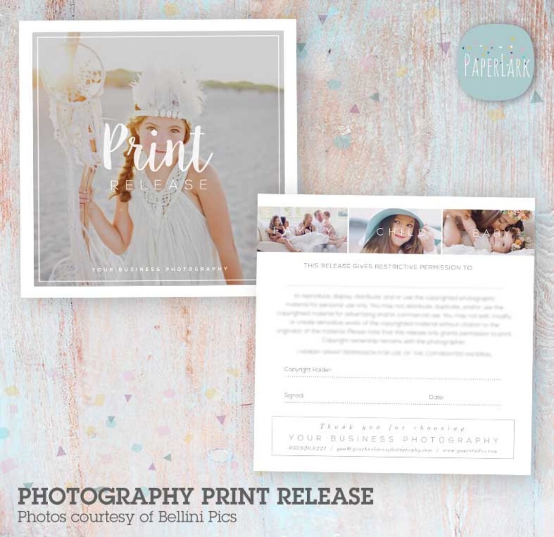 Photography, Print Release Card, Print Release, Photo Print Release ...