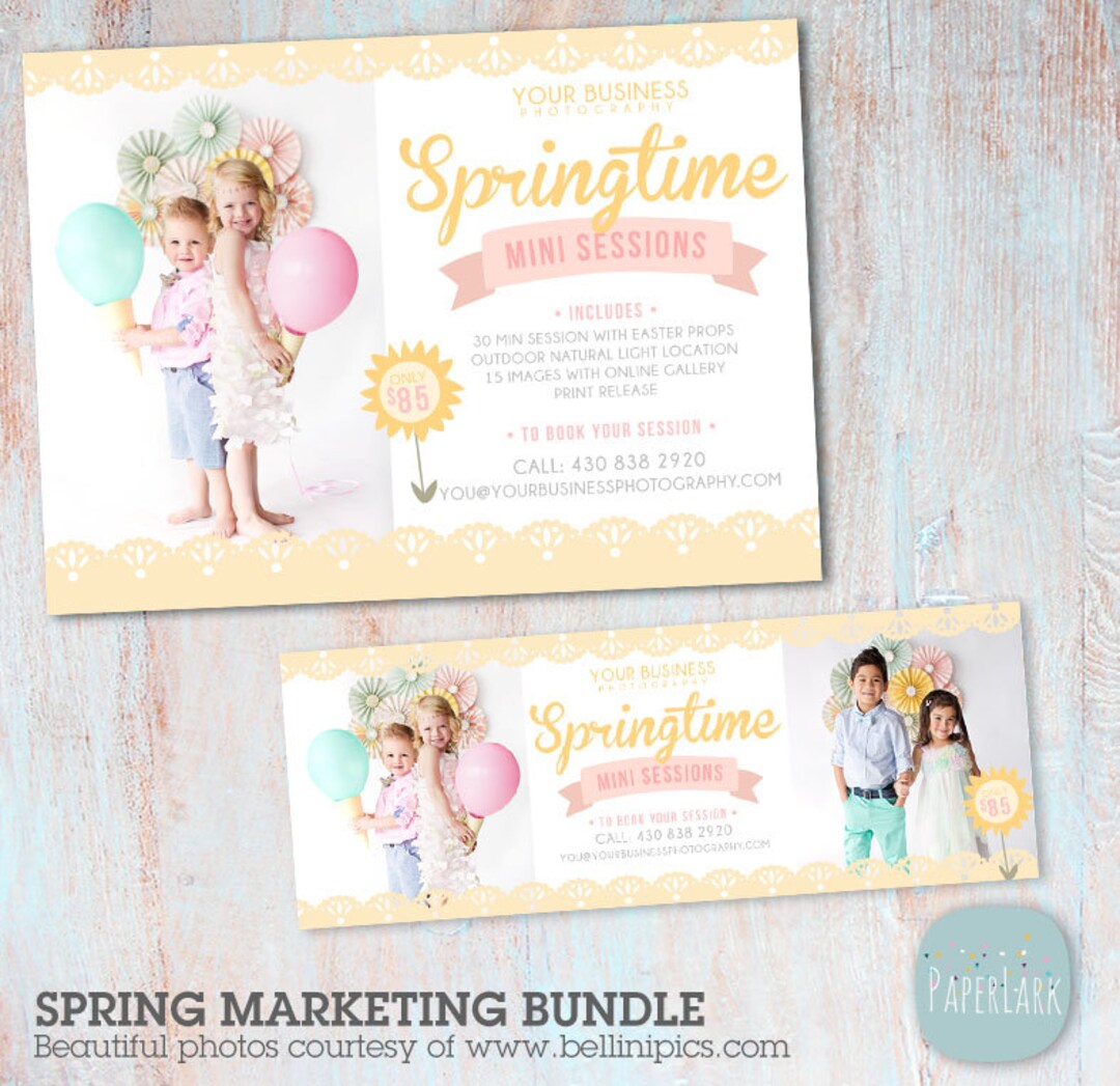 Spring Bundle Photography Marketing Marketing Board & Facebook Timeline ...
