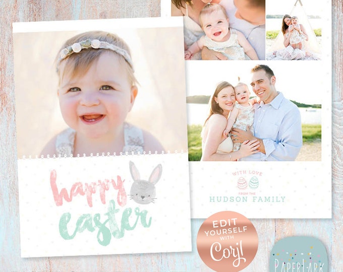 EASTER Family Photo Editable Printable Card, Personalized Card With ...
