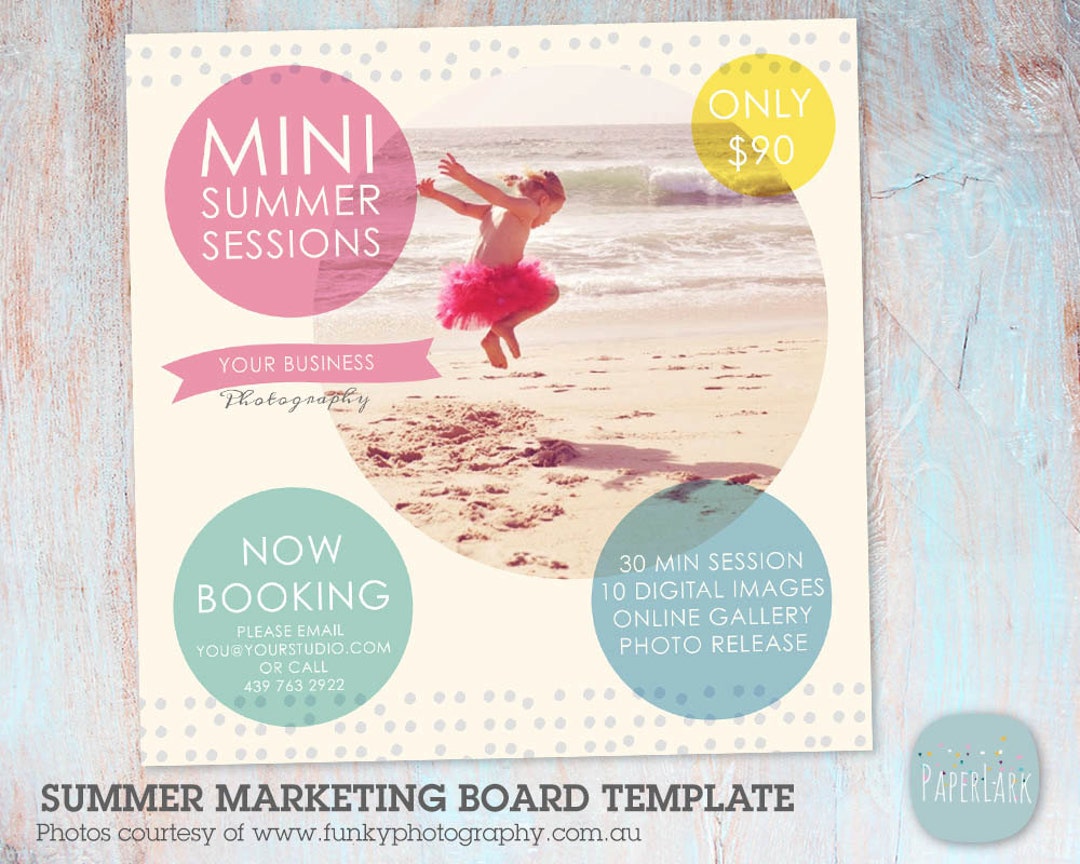 Summer Mini Marketing Board - Mini Sessions - Photoshop Template ...
