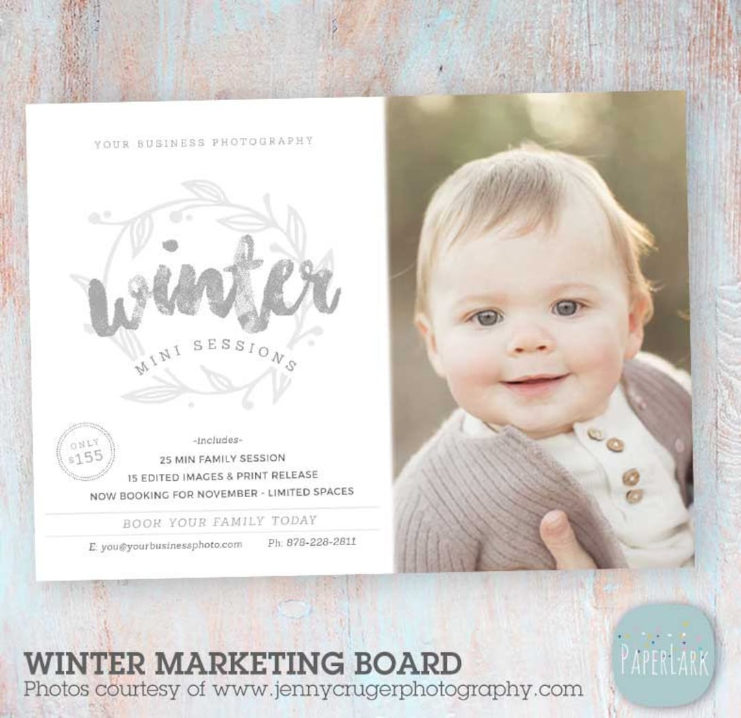 Fall Mini Session Template - Winter Photography Marketing Board ...