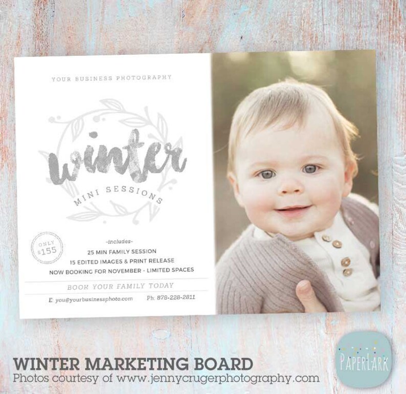 Fall Mini Session Template - Winter Photography Marketing Board ...