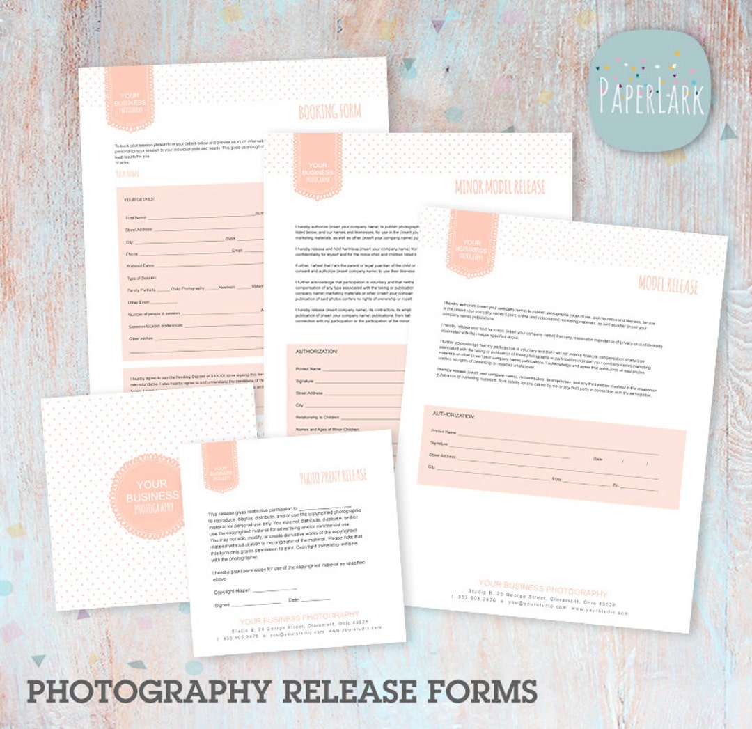 Photography Form Templates - Basic Business Set up Forms NG004 ...