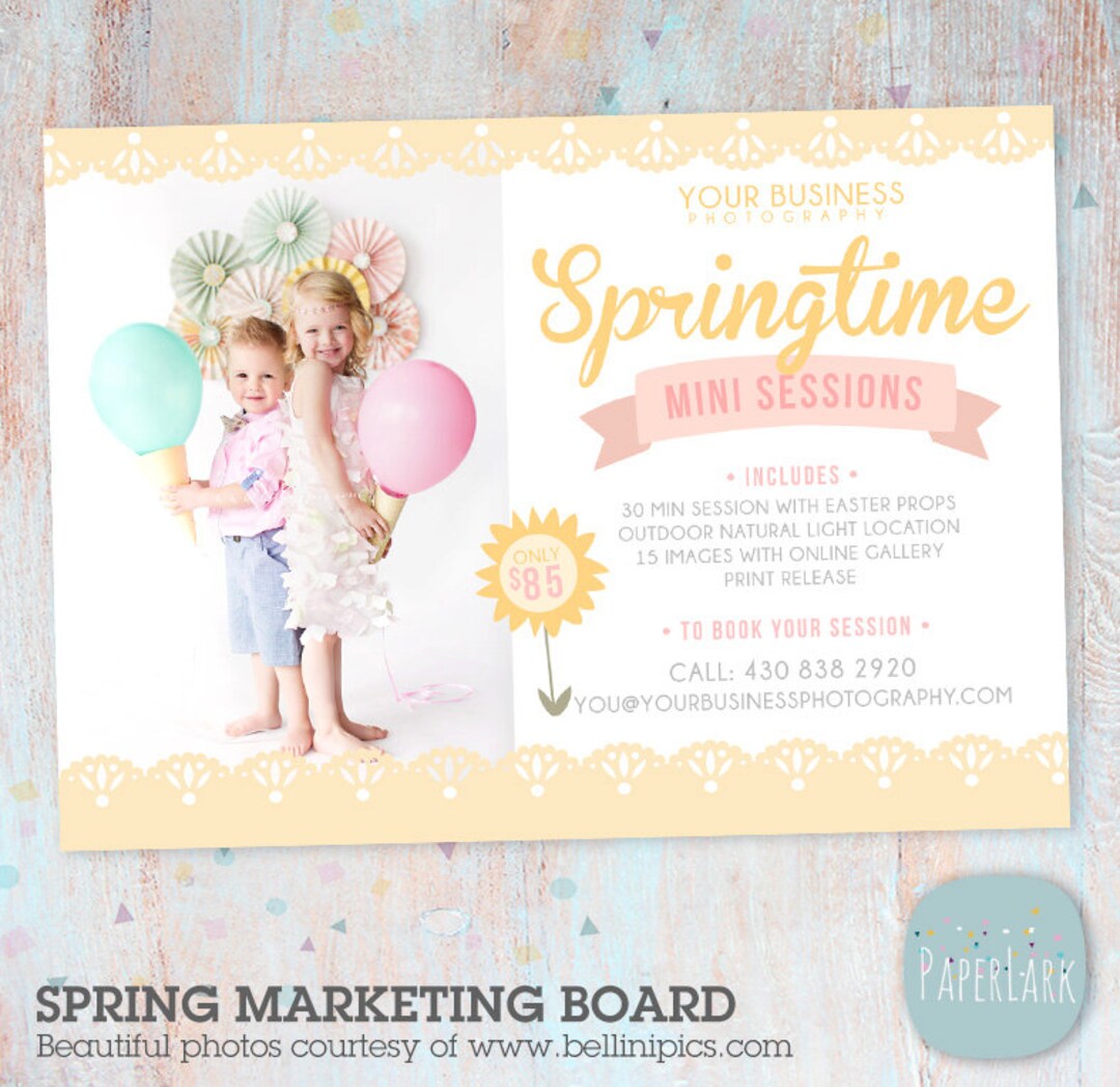 Spring Mini Session Marketing Board Photoshop Template IE011 INSTANT ...