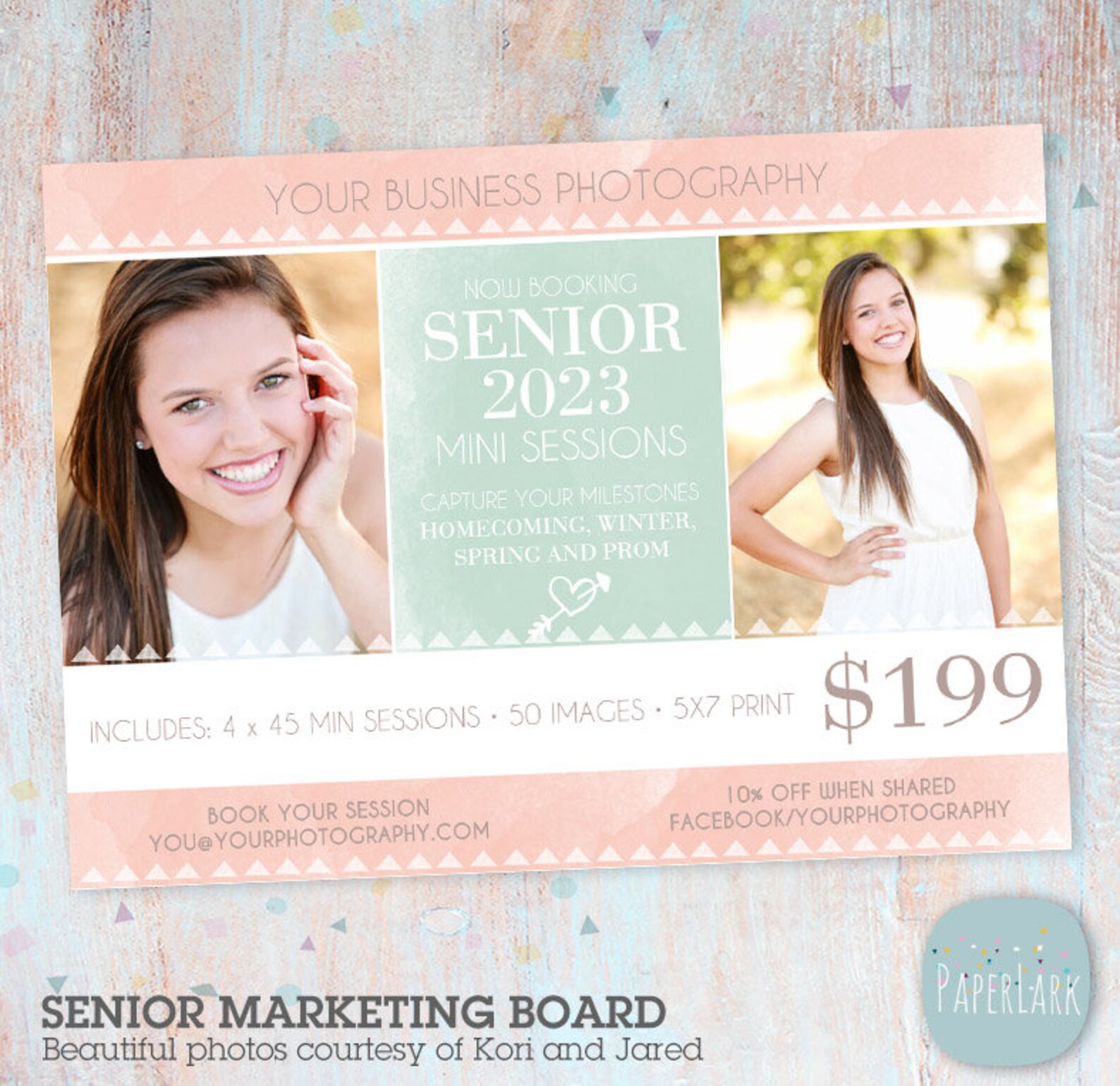 Senior Photography Marketing Photoshop template IS006 | Etsy