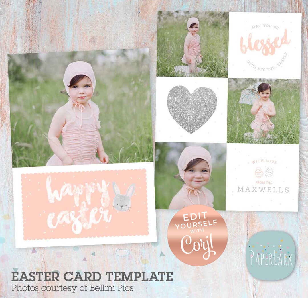 Editable Easter Card, Easy Editable Card, Photo Greeting Card, Corjl ...