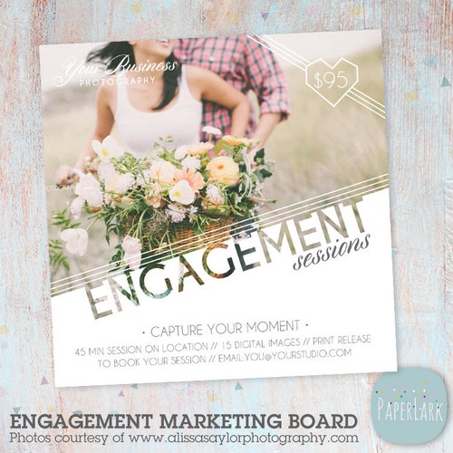 Engagement Marketing Board Couples Photoshop Template - Etsy