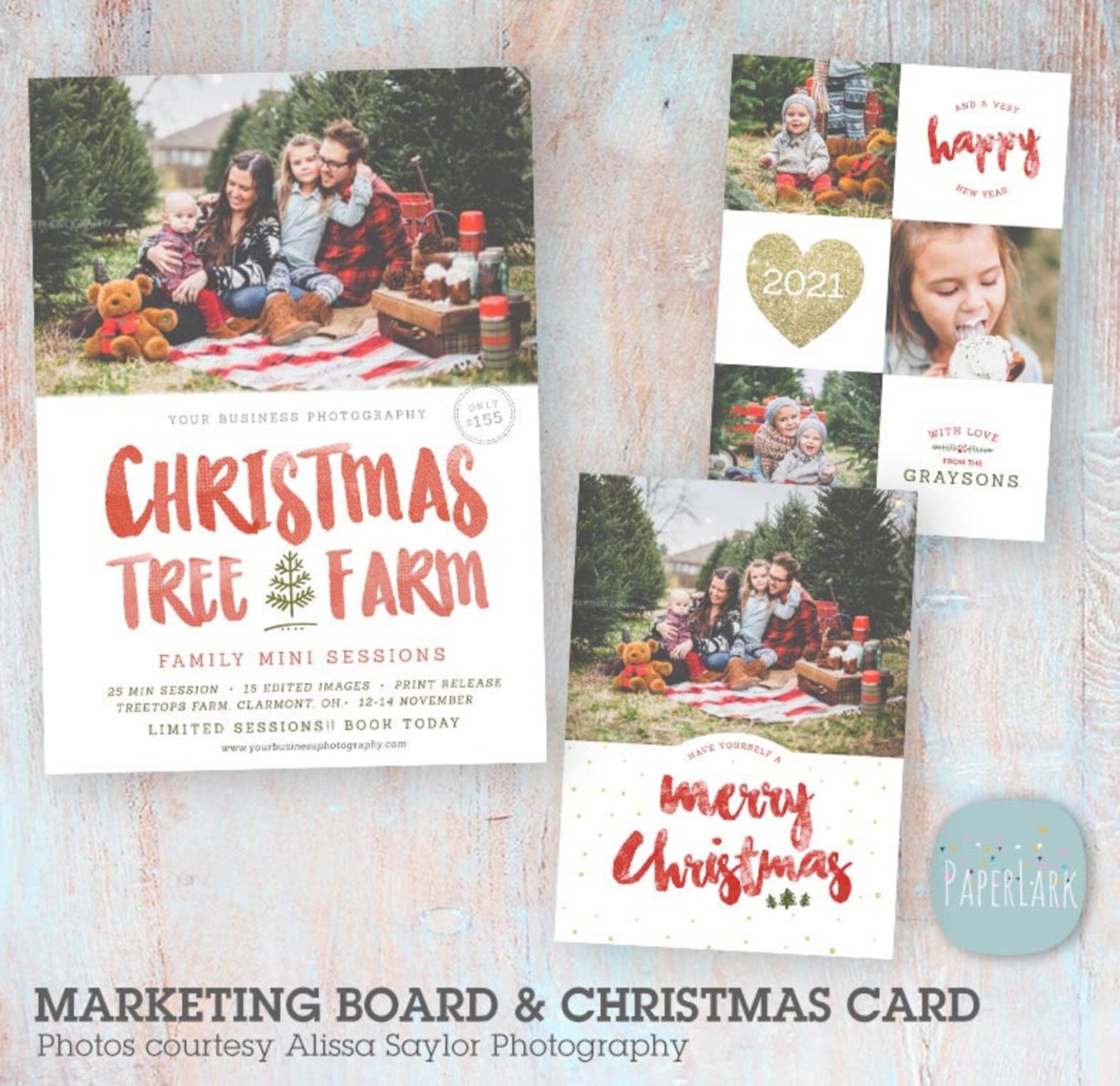 Christmas Card Bundle Marketing Board and Christmas Card - Etsy