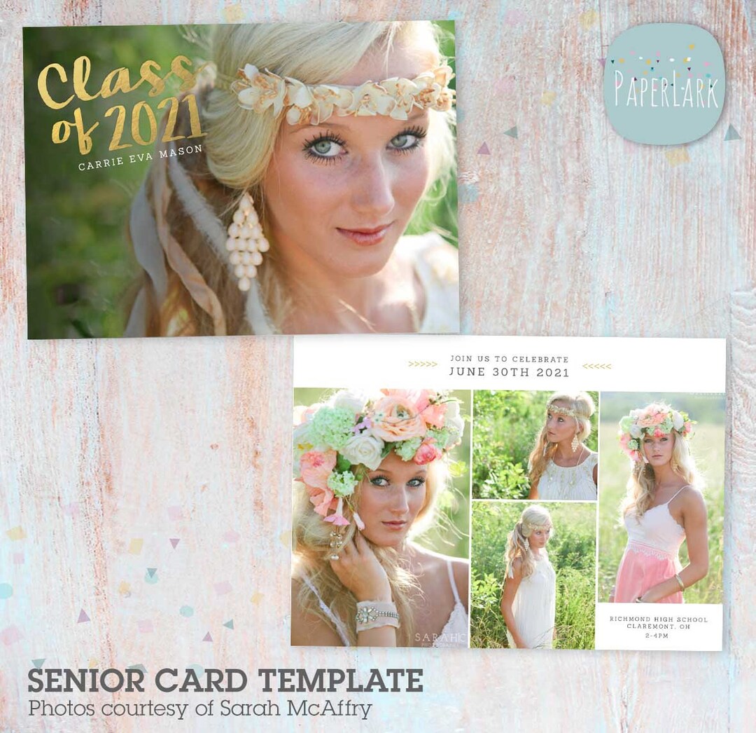 Senior, Announcement Card, Senior Card, Senior Template, Graduation ...
