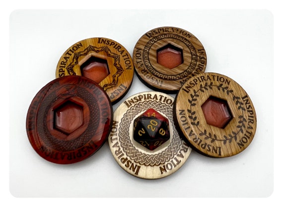 Inspiration Tokens Engraved Hardwood and Resin D&D 5E - Etsy