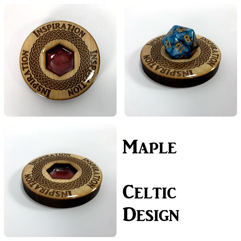 Inspiration Tokens Engraved Hardwood and Resin D&D 5E | Etsy
