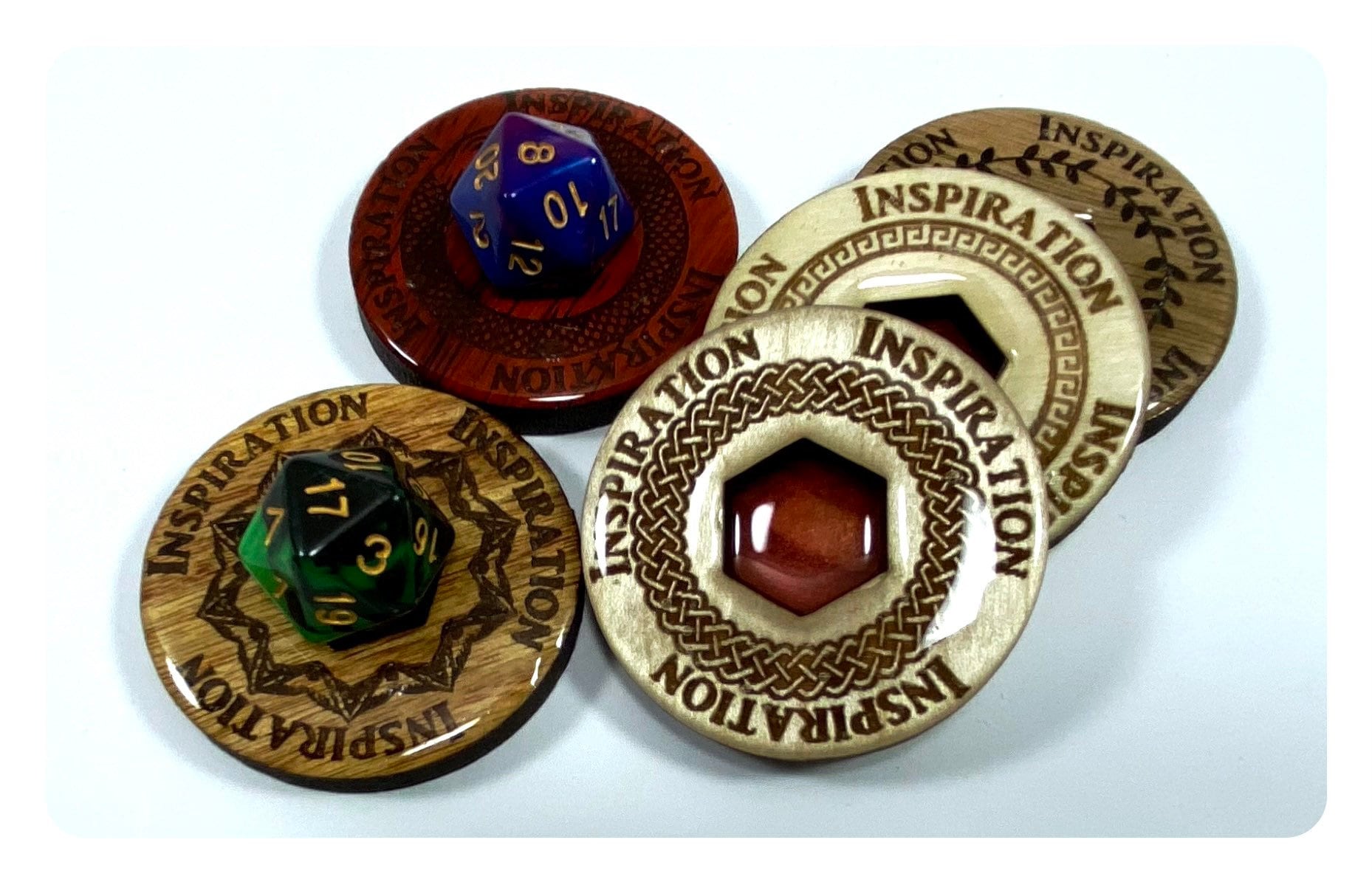 Inspiration Tokens Engraved Hardwood and Resin D&D 5E | Etsy