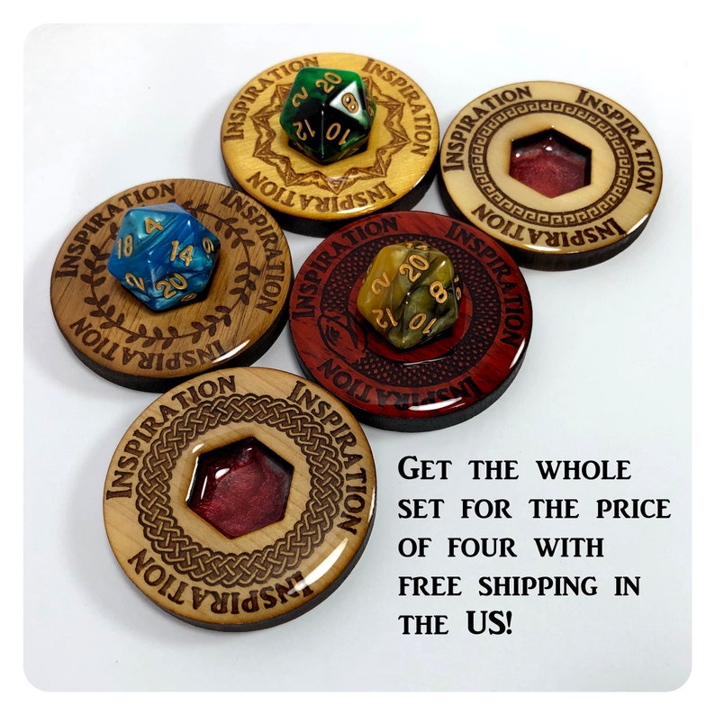Inspiration Tokens Engraved Hardwood and Resin D&D 5E | Etsy