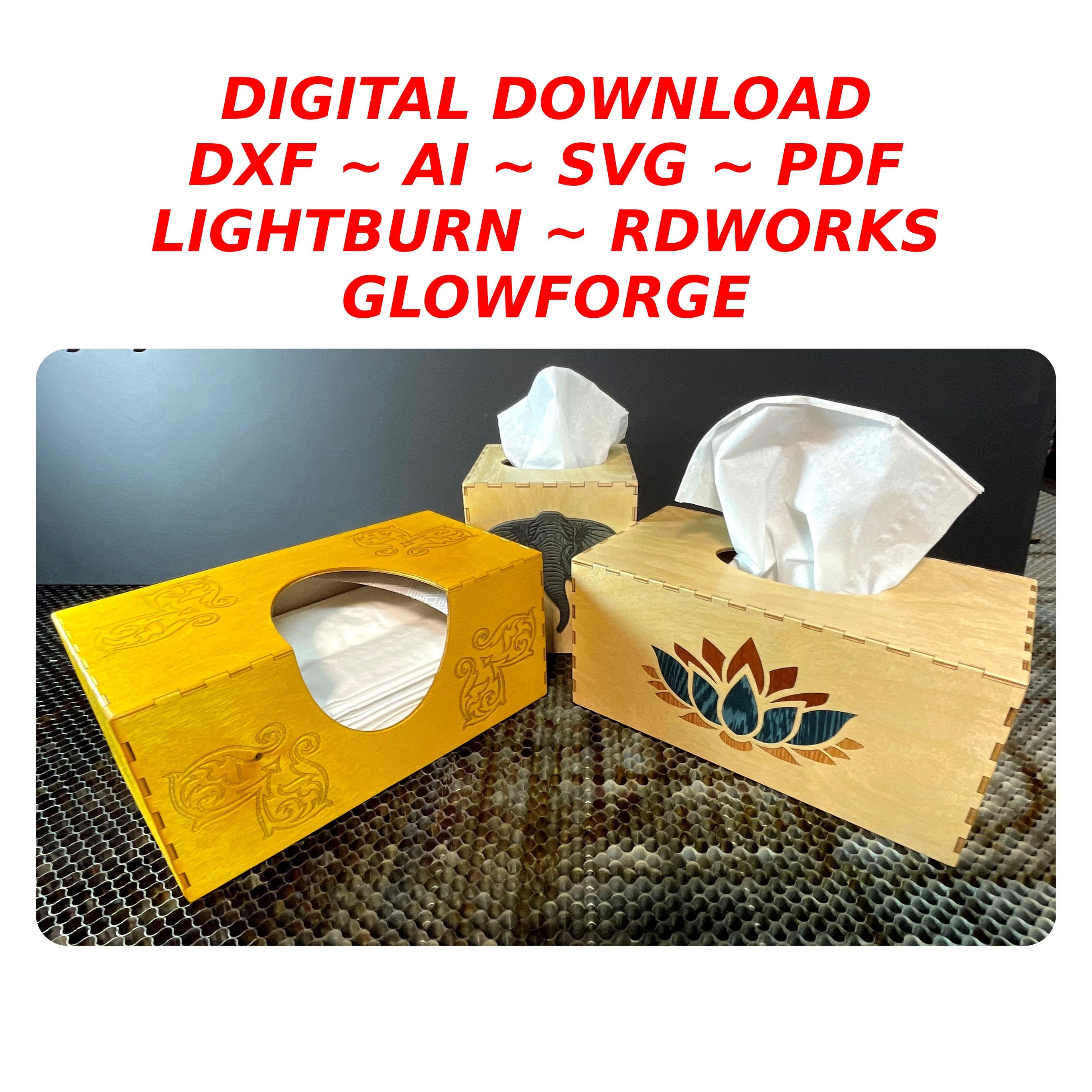 Digital Download ONLY Laser Cut Tissue Box Cover PLANS CO2 Laser ...