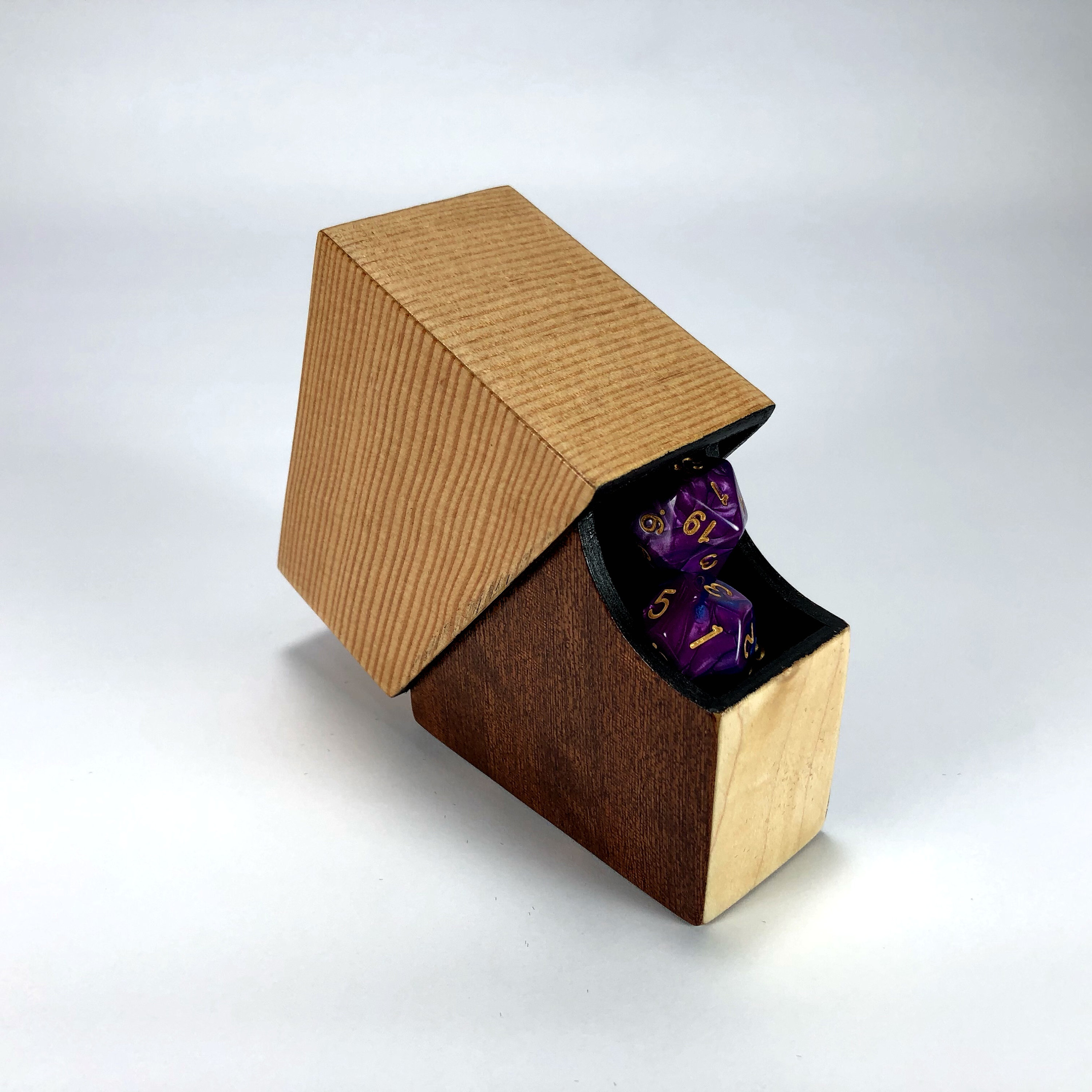Mini Dice Tower in Mahogany, Maple and Red Cedar