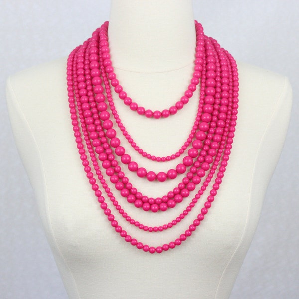 Multi Strand Beaded Necklace - Etsy