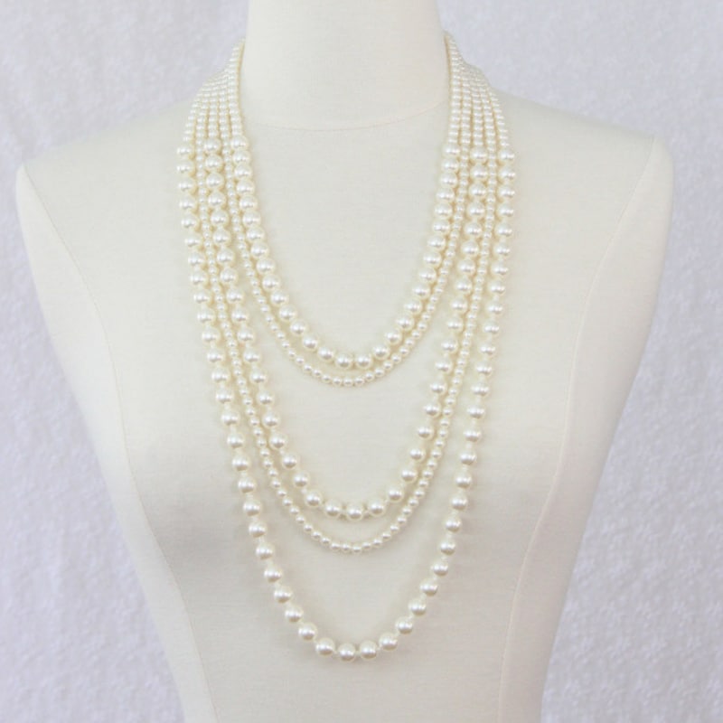 Long Pearl Necklace - Etsy