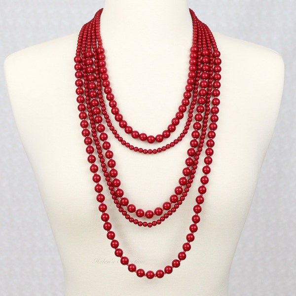 Multi Strand Beaded Necklace - Etsy