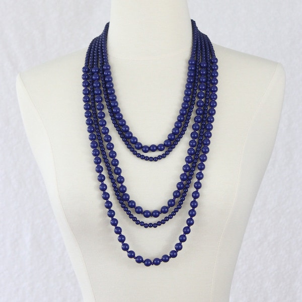 Navy Blue Necklace - Etsy