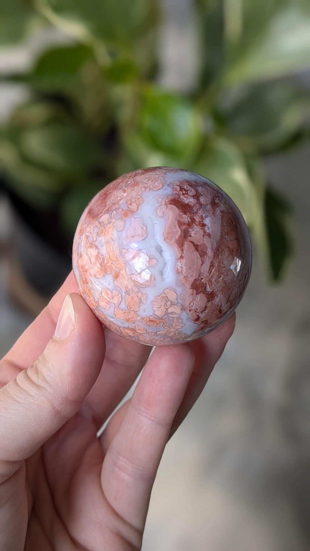 Pink Agate Sphere With Druzy Caves | Crystal Orb | Polished | Crystals ...