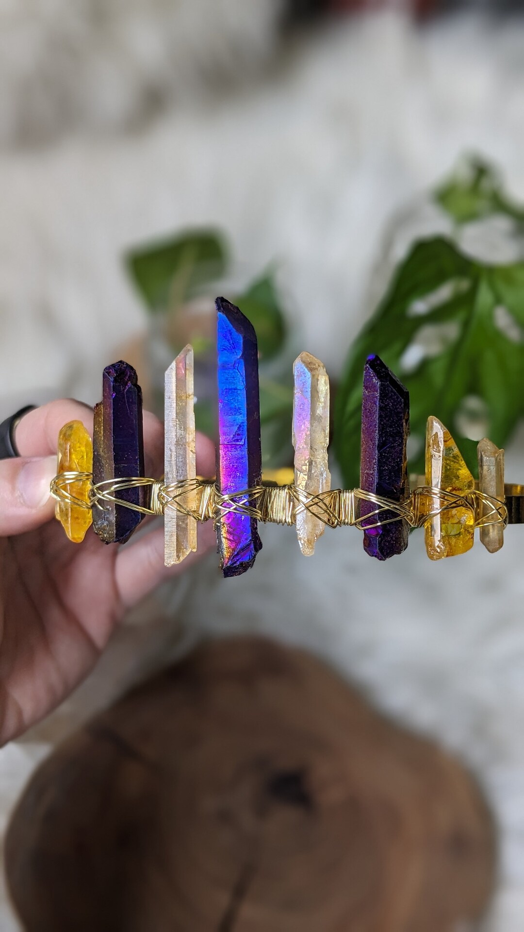 Aura Quartz Crystal Crown | Crystal Tiara | Polished | Crystals ...