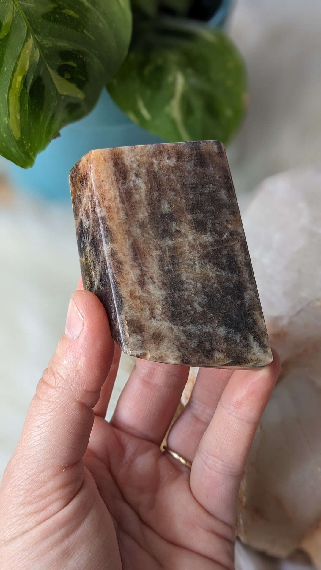 Black Sunstone Gold Flash | Crystal Freeform | Polished | Crystals ...