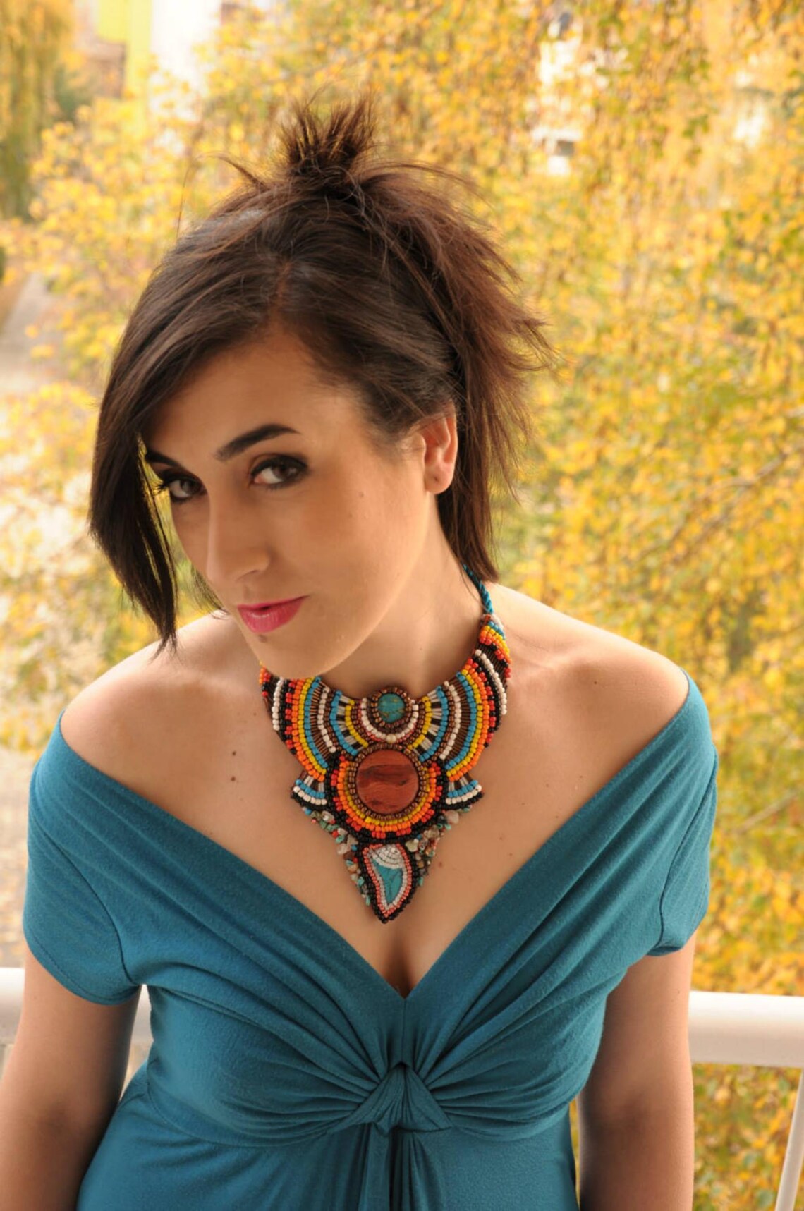 Terra Native American Inspired Spring Bead Embroidery Bib Necklace 2017 ...