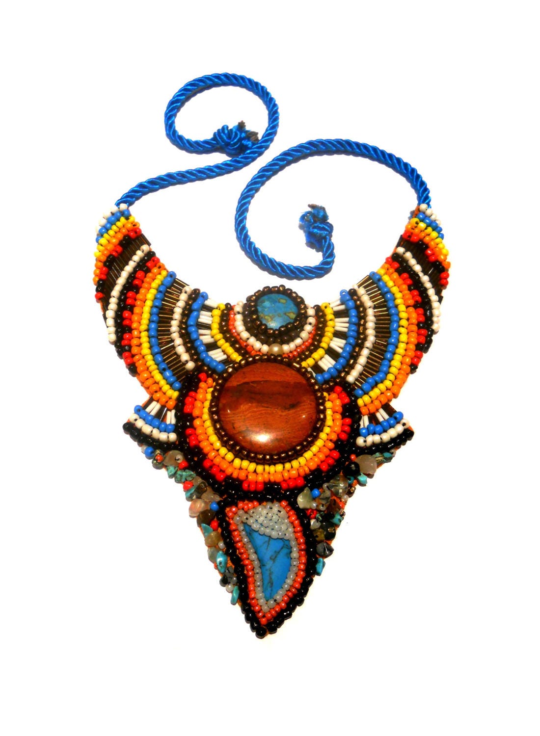 Terra Native American Inspired Spring Bead Embroidery Bib Necklace 2017 ...