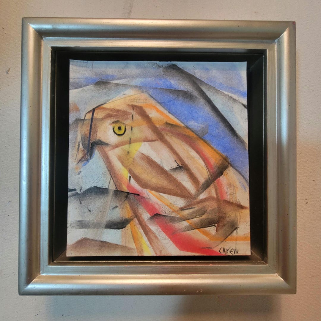 Bradley the Hawk 6x6 Dry Pastel on Paper - Etsy