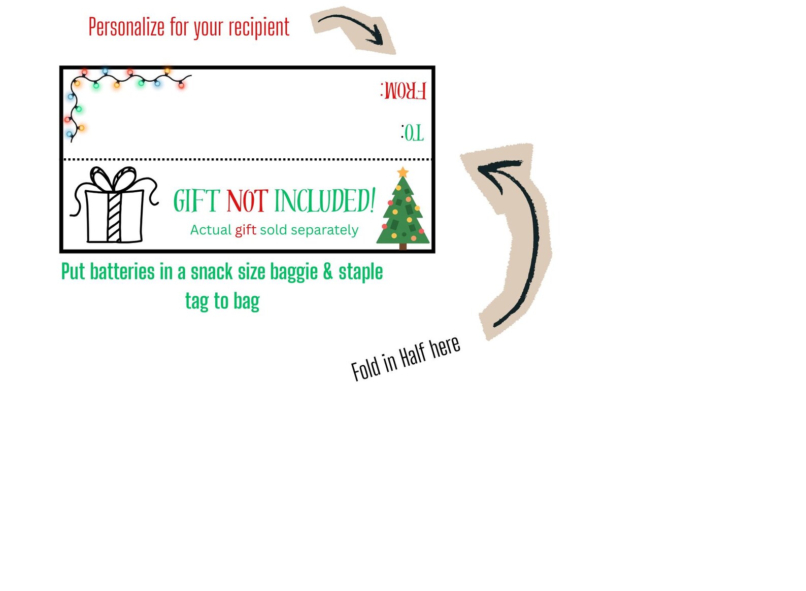 Gift Not Included! Gag Gift Tag/topper - Etsy Canada