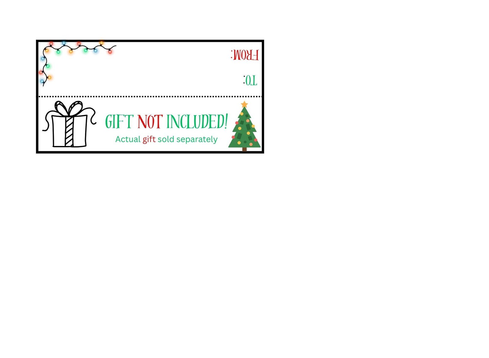 Gift Not Included! Gag Gift Tag/topper - Etsy Canada