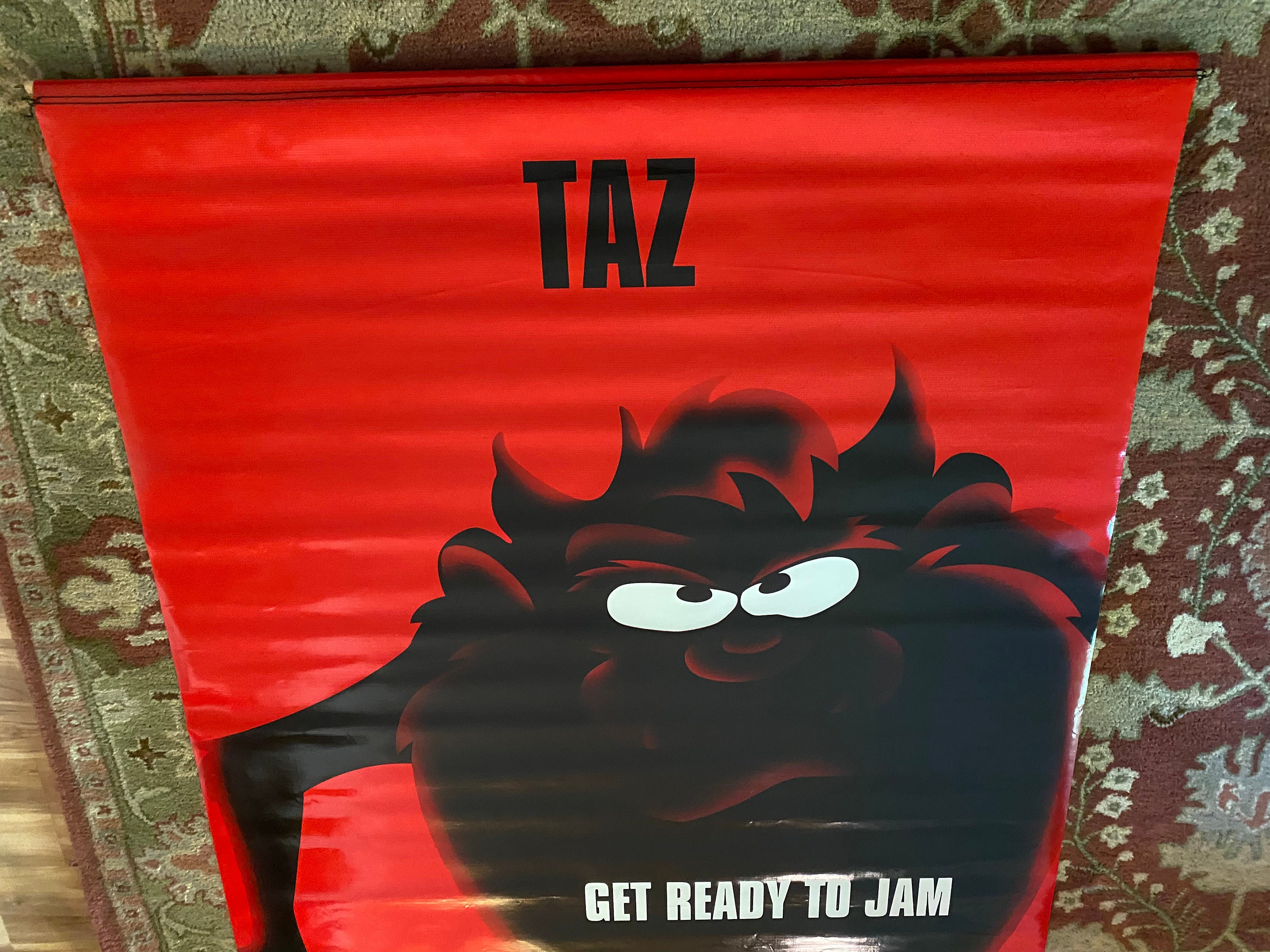Vintage Movie Poster/banner Space Jam taz 1996 Single Sided Vinyl 6 ...