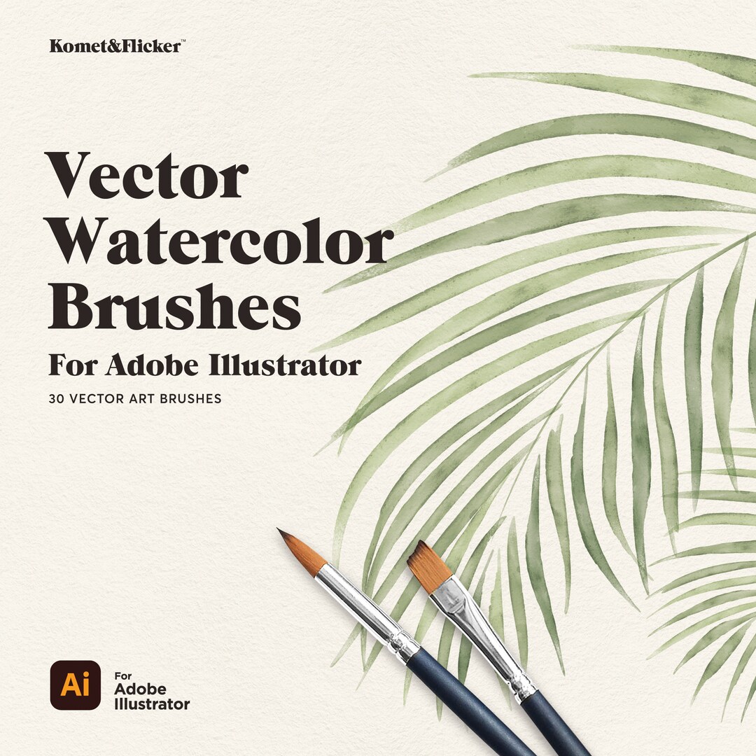 Watercolor Vector Brushes for Adobe Illustrator - Etsy
