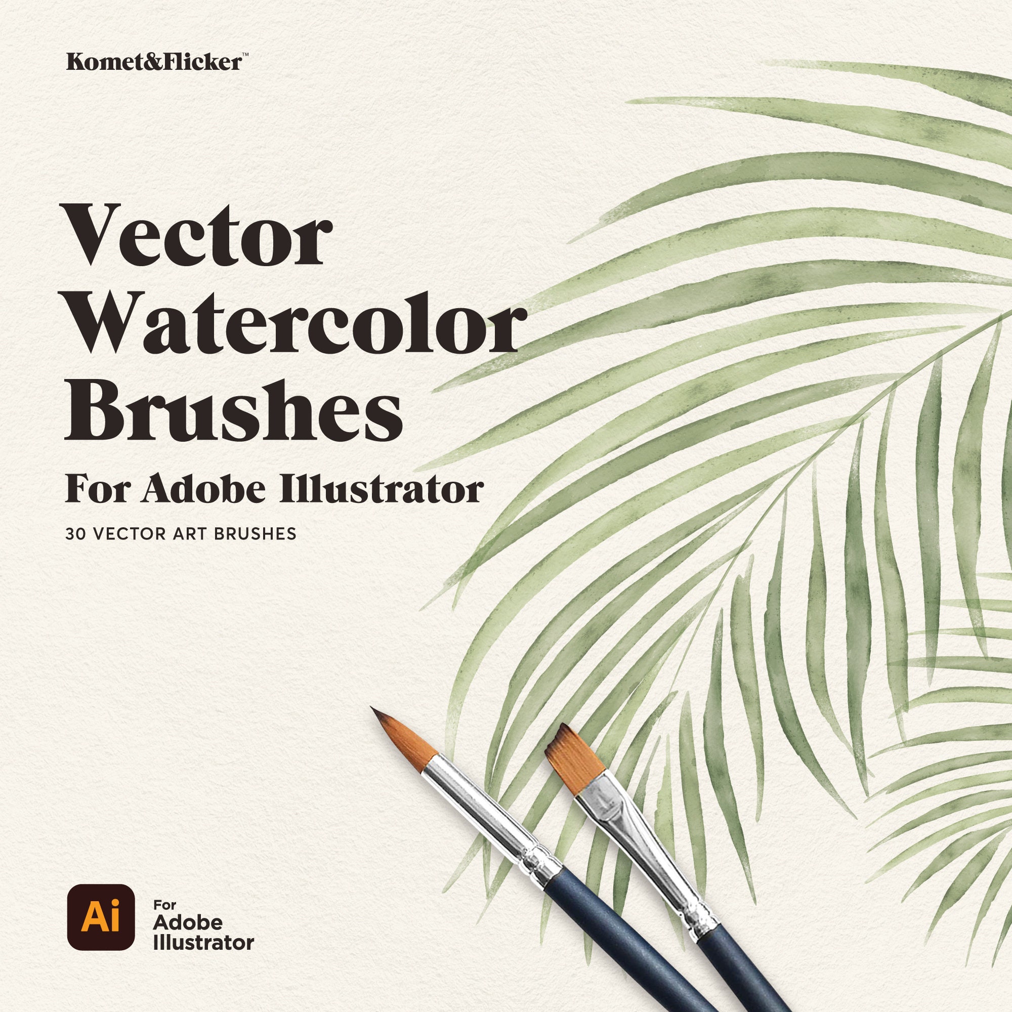 Watercolor Vector Brushes for Adobe Illustrator - Etsy
