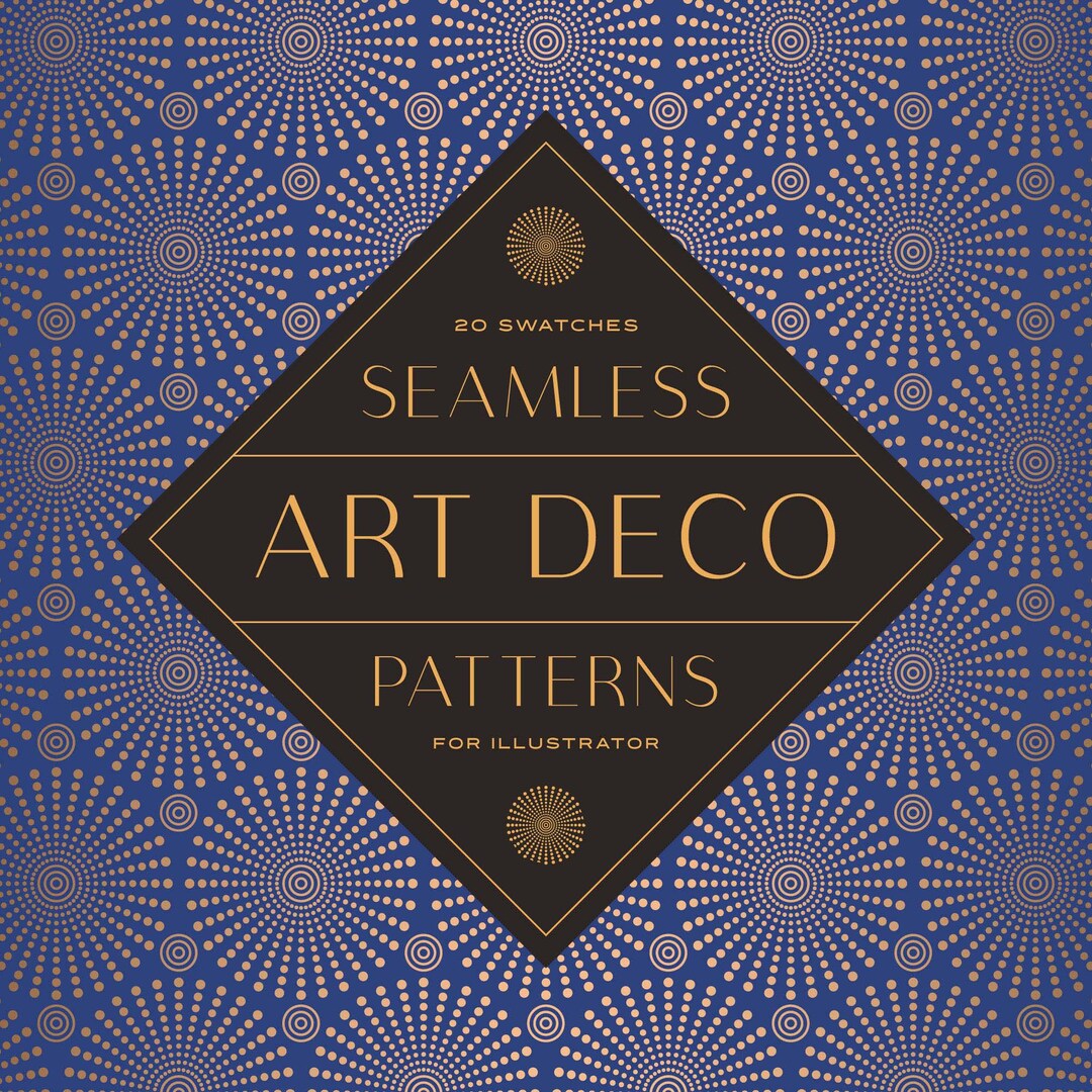 Art Deco Seamless Pattern Swatches for Adobe Illustrator - Etsy