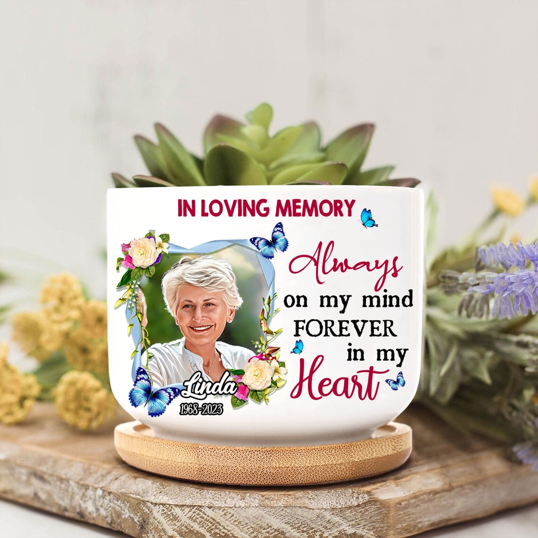 Personalized Memorial Plant Pot Photo Family Loss Planted to - Etsy