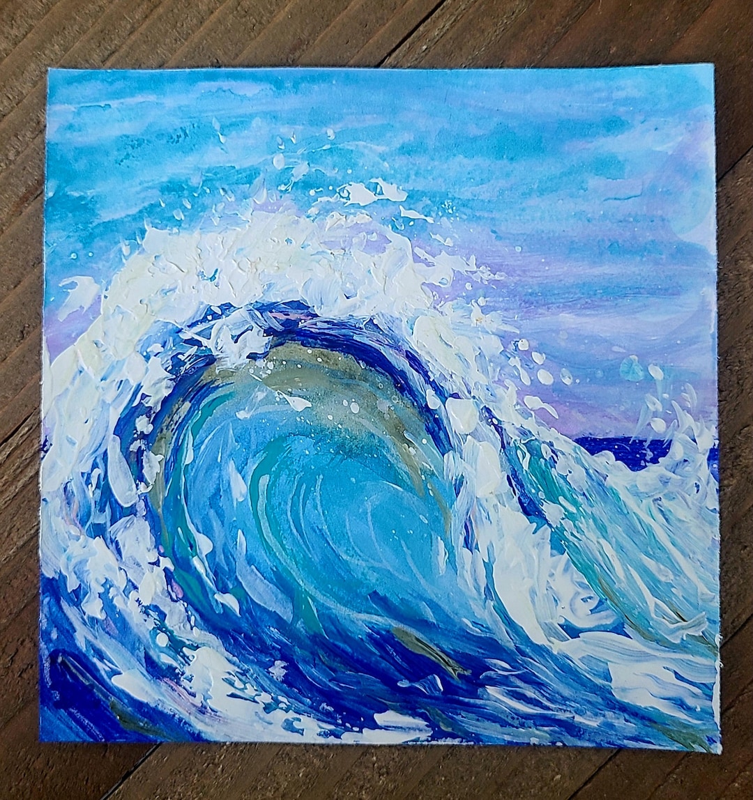 Crashing Ocean Wave, Seascape Painting, Beach Landscape, Seaside ...