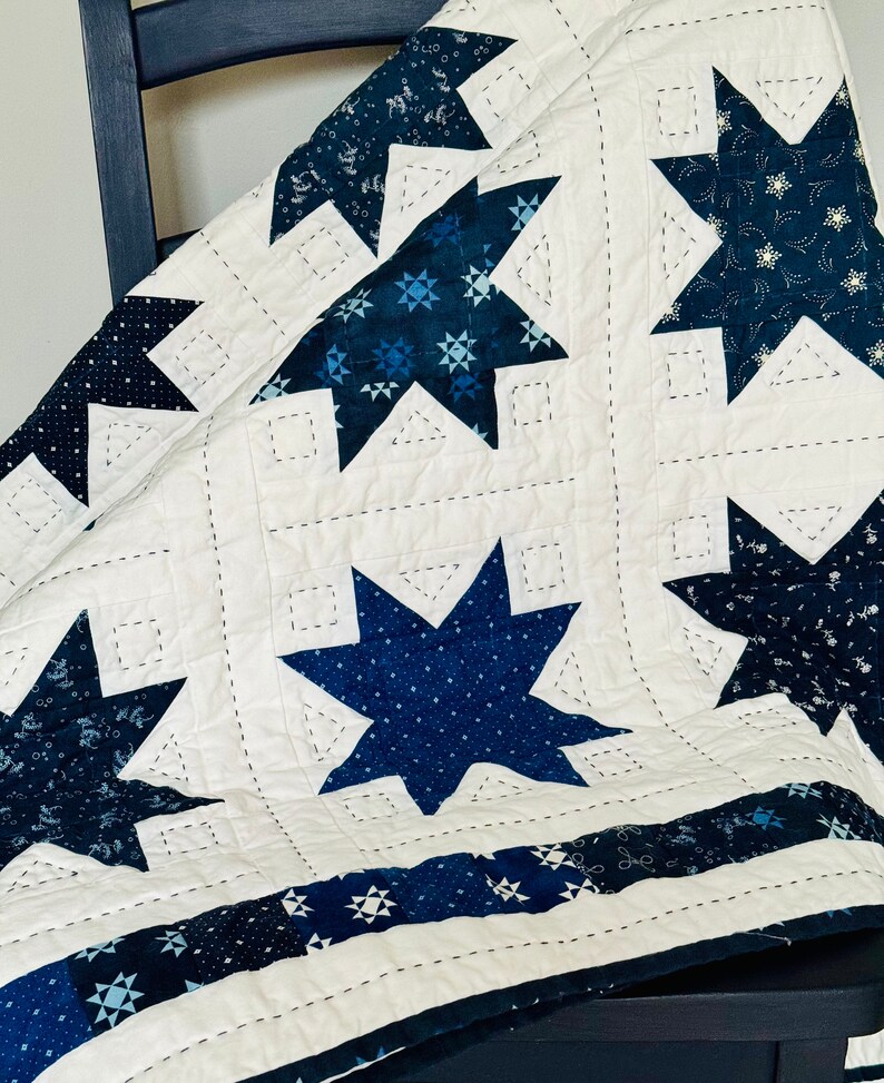 Nautical Stars Throw Quilt - Etsy