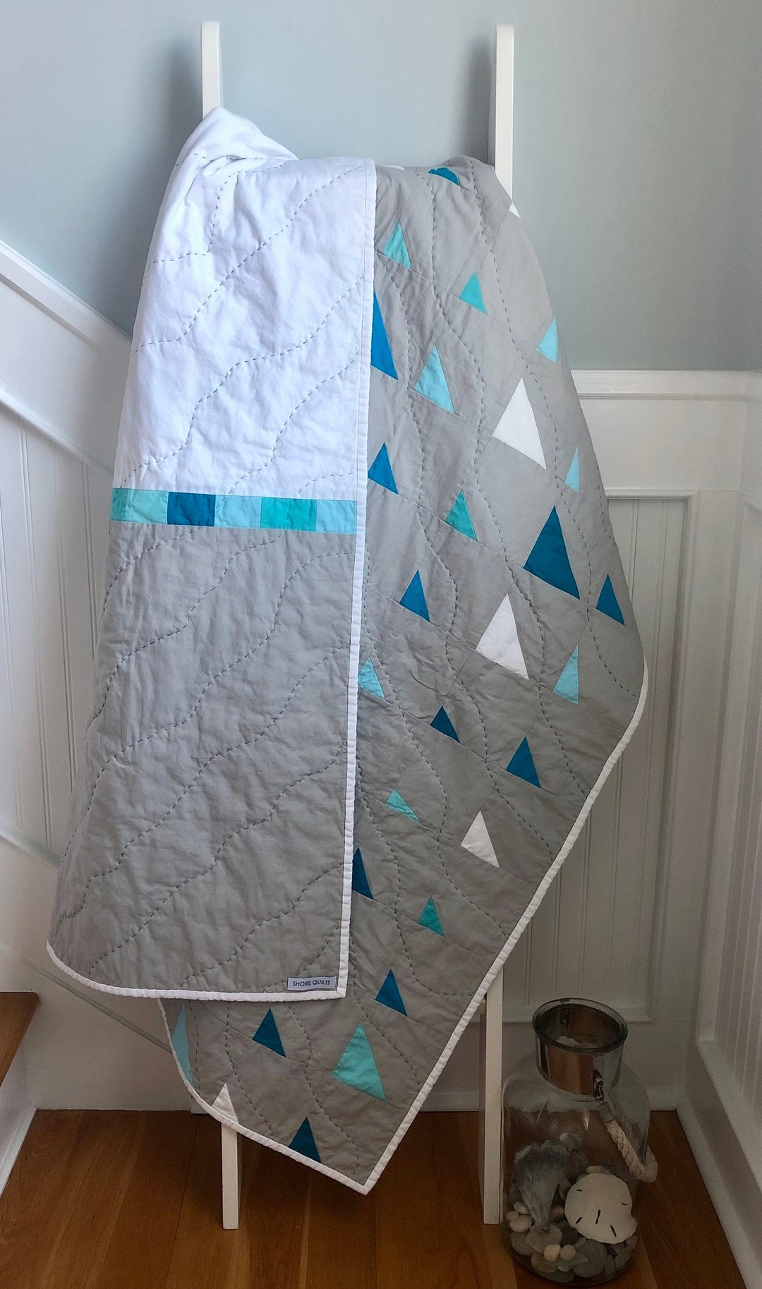 Sea Glass Throw Quilt - Etsy