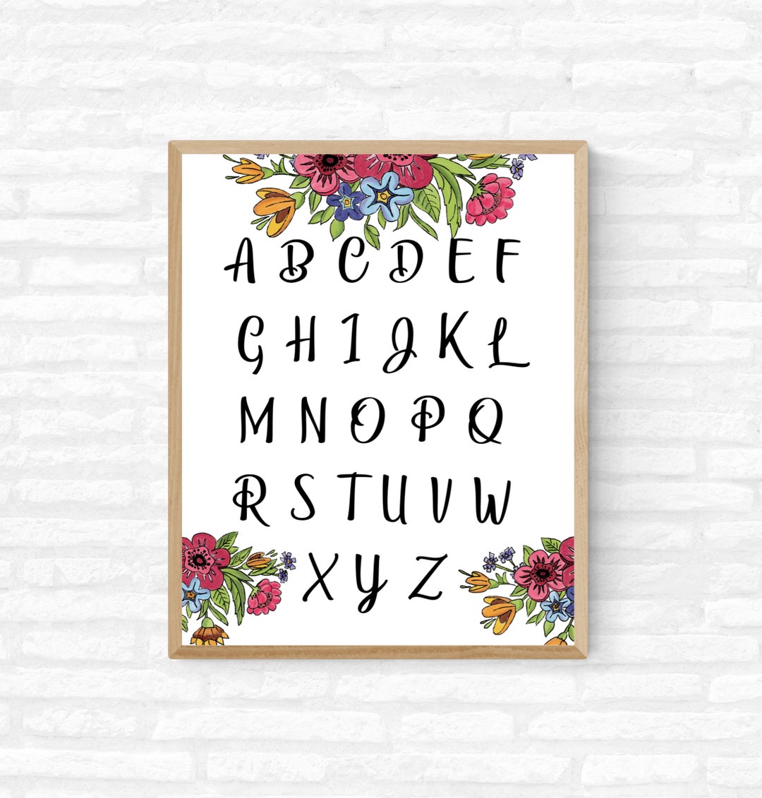 Alphabet Print Digital Alphabet Print Nursery Wall Art - Etsy